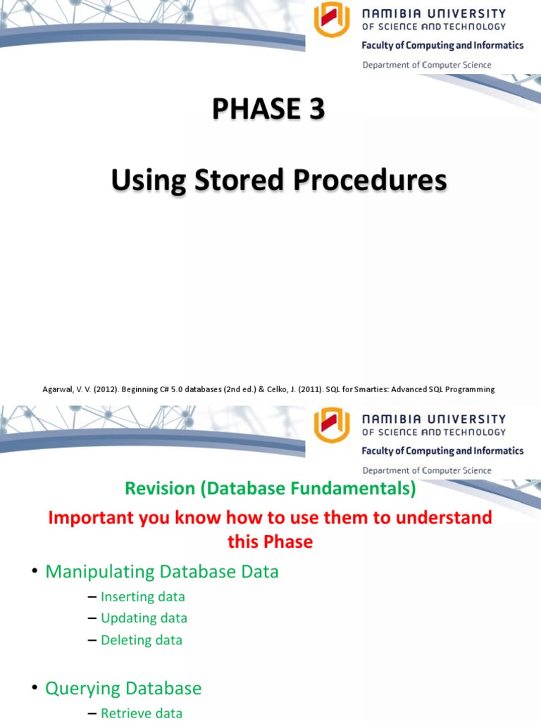 Phase 3 Create Stored Procedures Pdf Parameter Computer Programming Databases