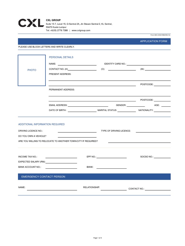 CMG CXLG - Application Form | PDF | Mental Disorder | Clinical Medicine