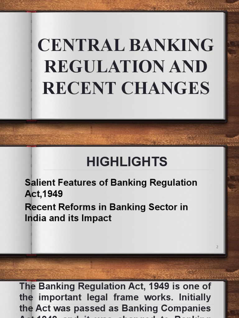 Salient Features of Banking Regulation Act | PDF | Reserve Bank Of ...
