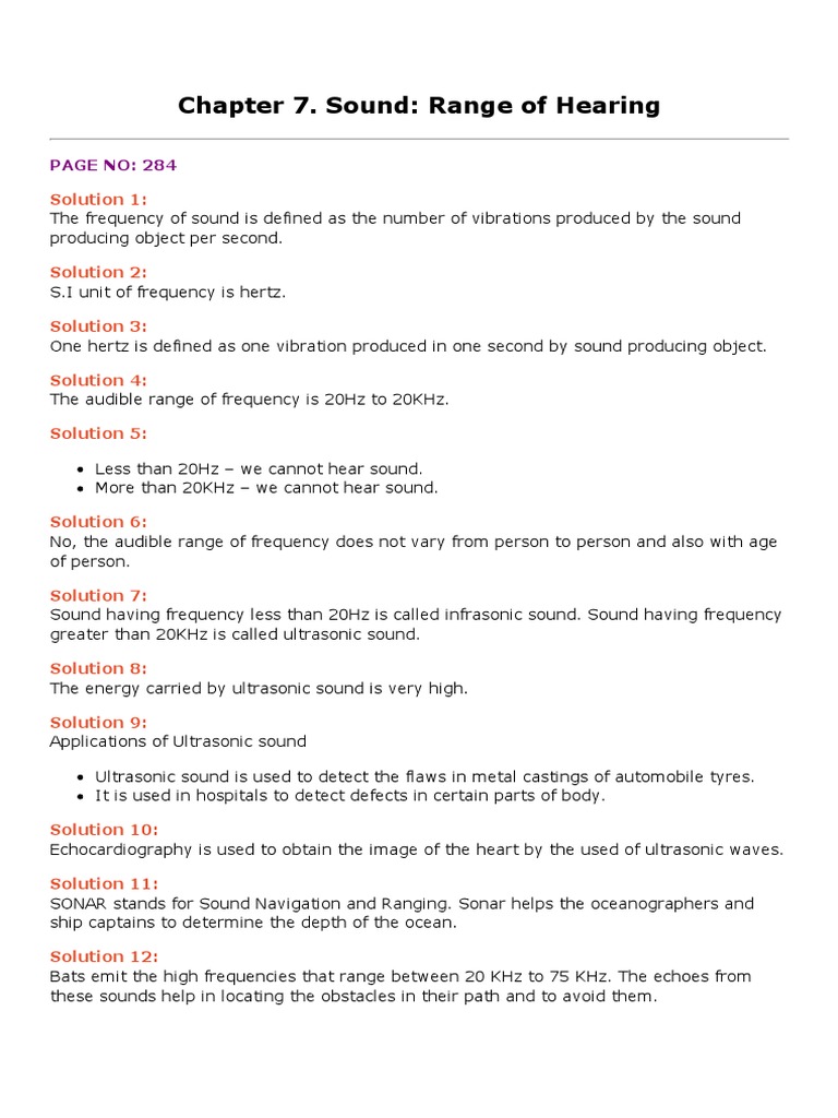 Sound Frequencies Explained | PDF | Sound | Ultrasound