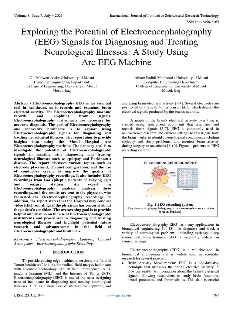 Exploring The Potential of Electroencephalography (EEG) Signals For Diagnosing and Treating ...