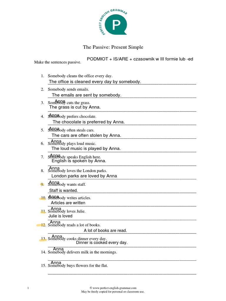 Passive - Present - Simple 2 | Download Free PDF | Food And Drink | Foods