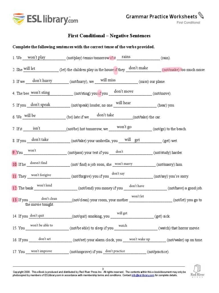 First Conditional - Negative Sentences | PDF | Linguistic Typology | Language Mechanics
