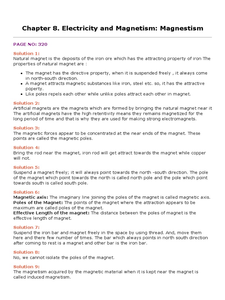 Frank Physics Solutions Class 9 Chapter 8.3 Electricity and Magnetism ...