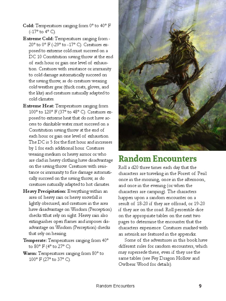 Forest of Peril Random Encounter Table | PDF