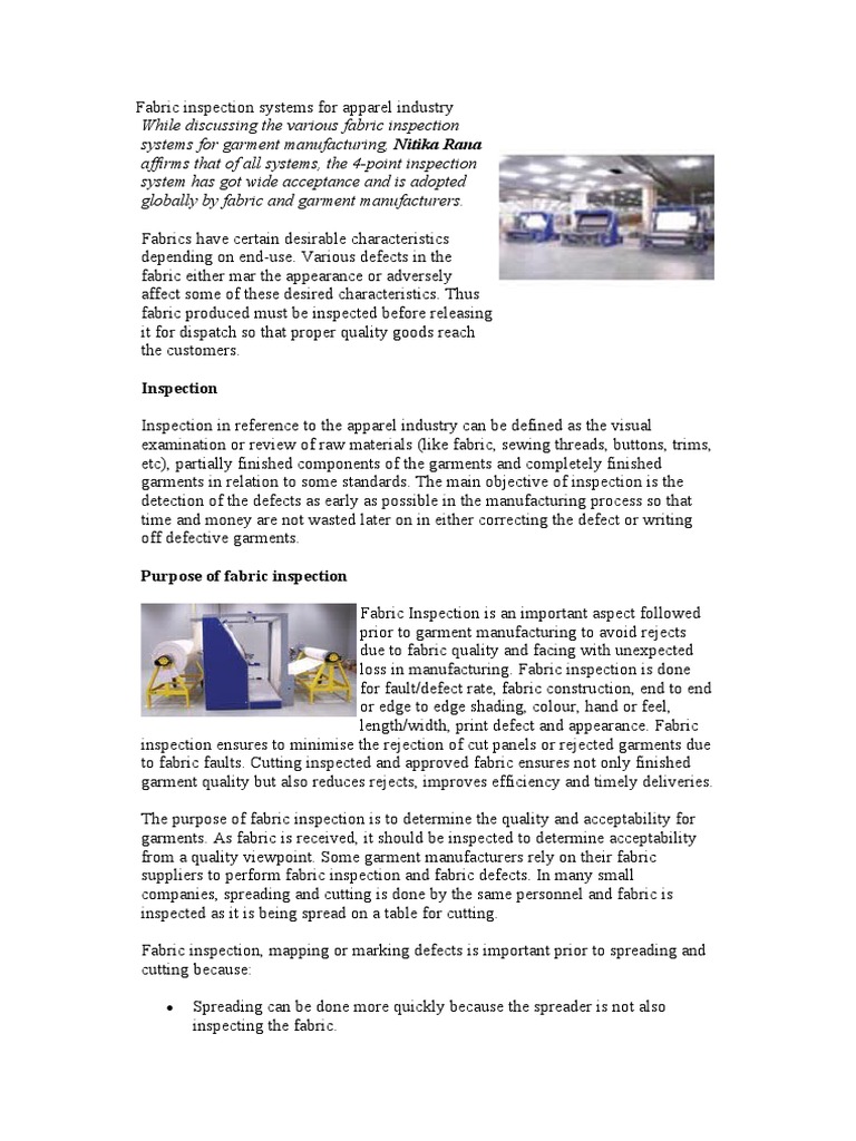 Fabric Check Procedure | PDF | Textiles | Clothing