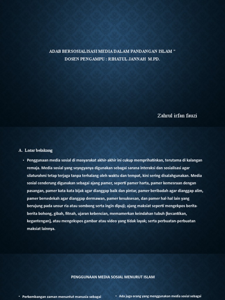 Ppt Adab Bersosialisasi Pai | PDF