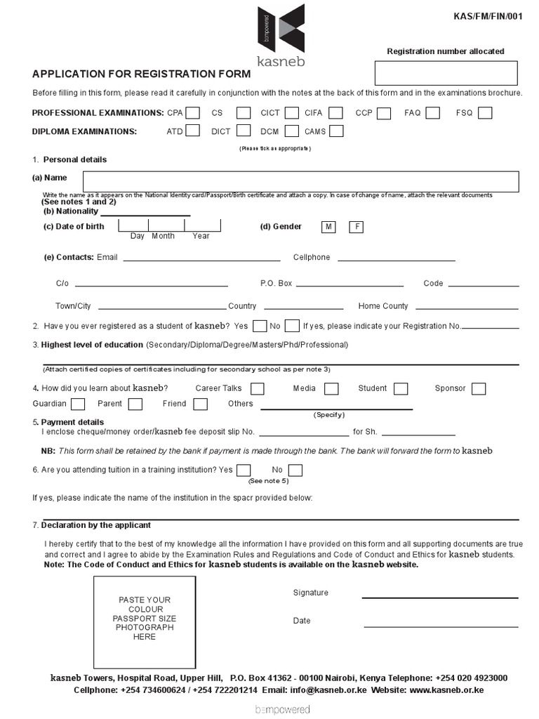 Registration Form | PDF | Identity Document | Birth Certificate