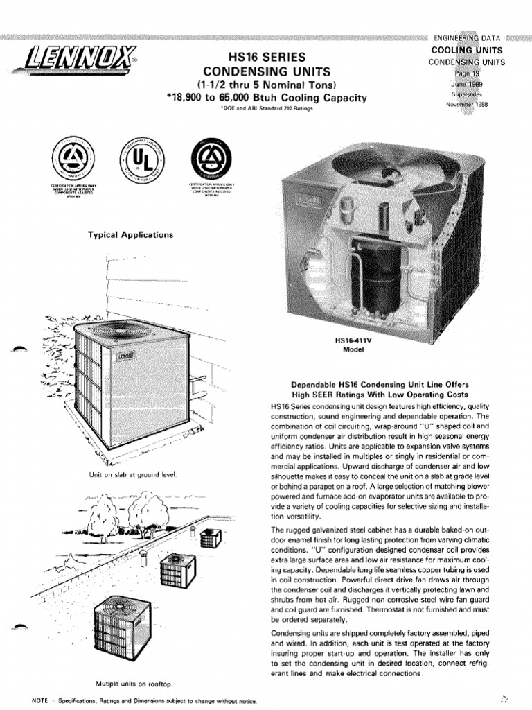 LENNOX hs16 Manual | PDF
