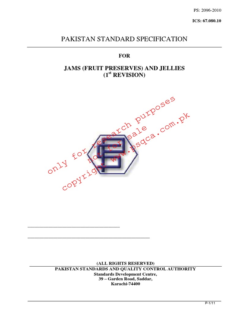 PS 2096-2010 For Jams & Jellies | PDF