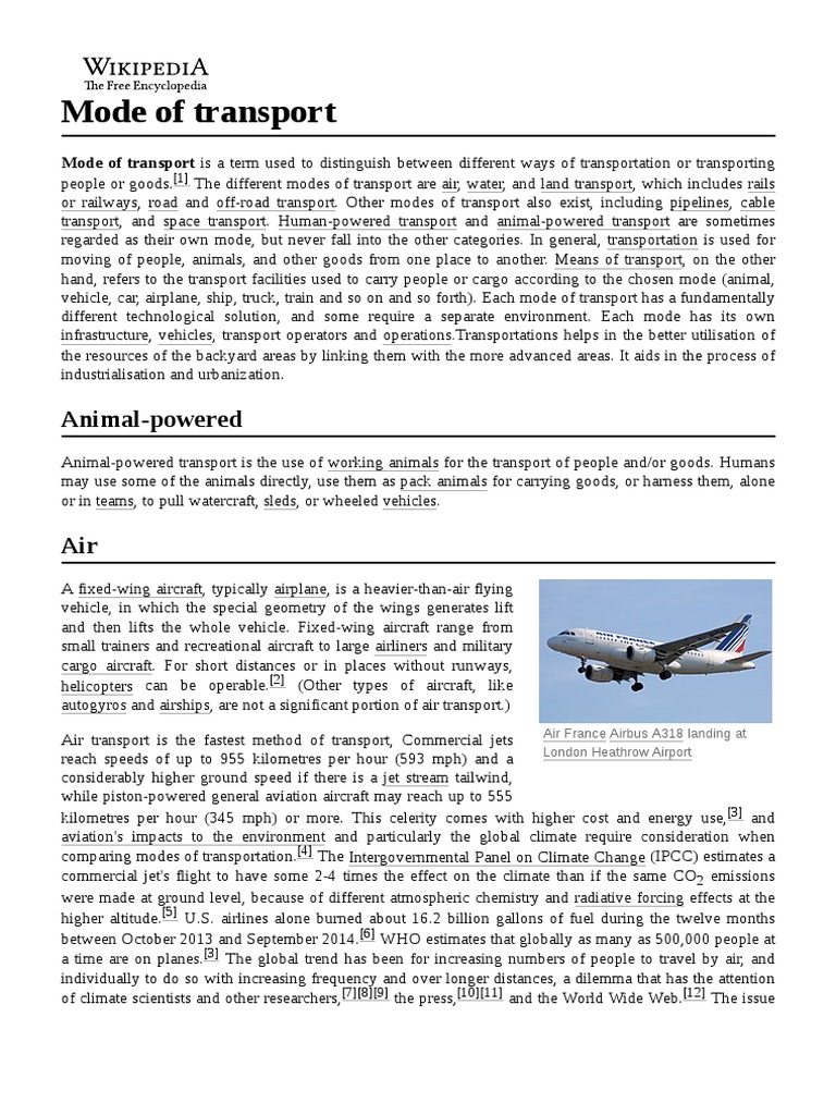 Mode of Transport | Download Free PDF | Transport | Mode Of Transport