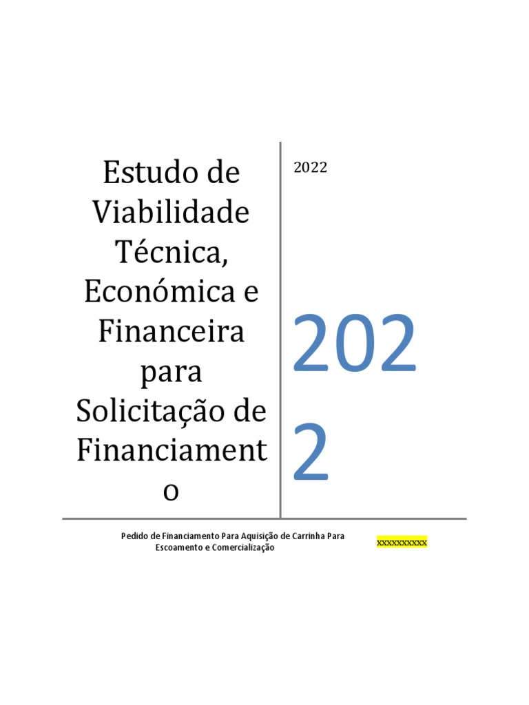 Estudo de Viabilidade para Financiamento | PDF | Economia | Agricultura