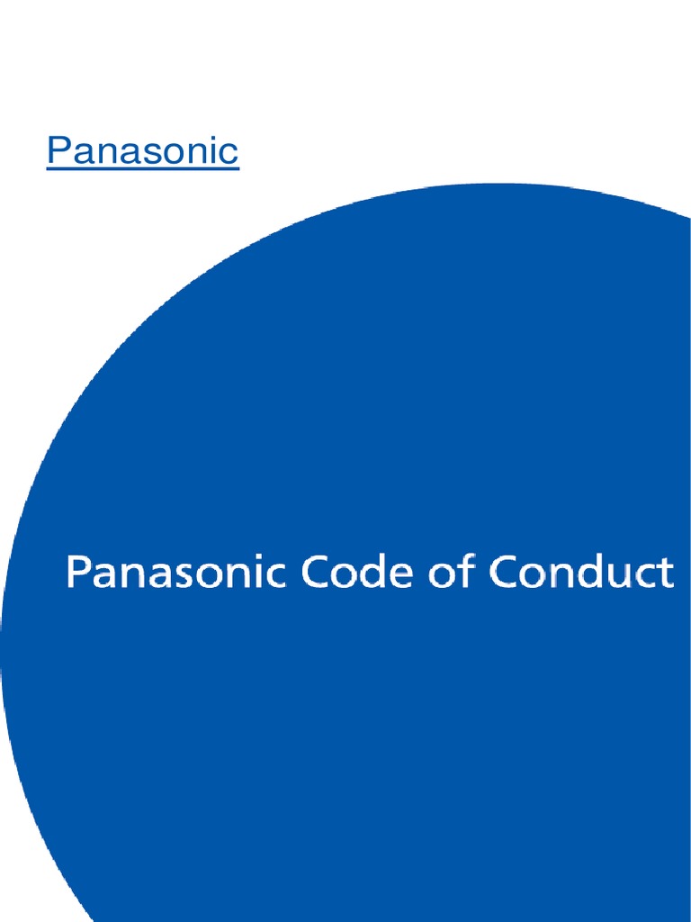 Panasonic Code of Conduct Overview | PDF | Business