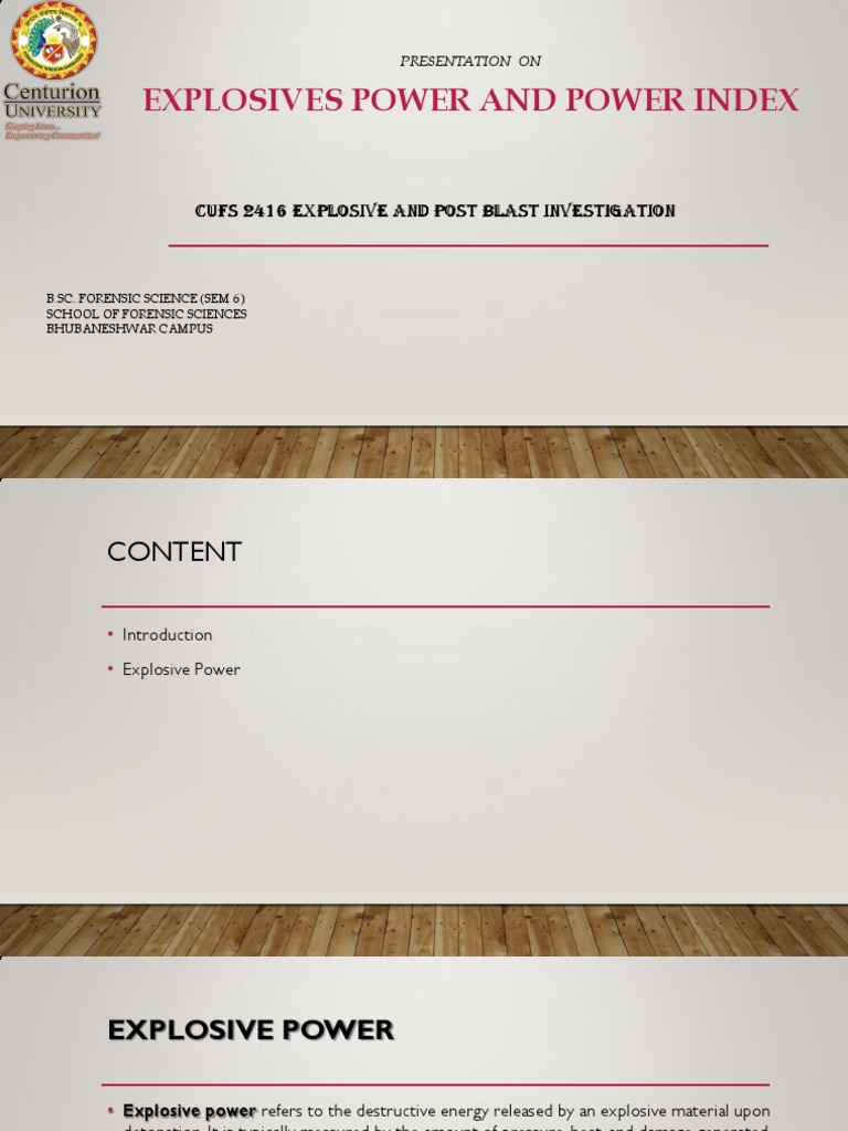 Explosives Power and Power Index | PDF | Explosion | Materials