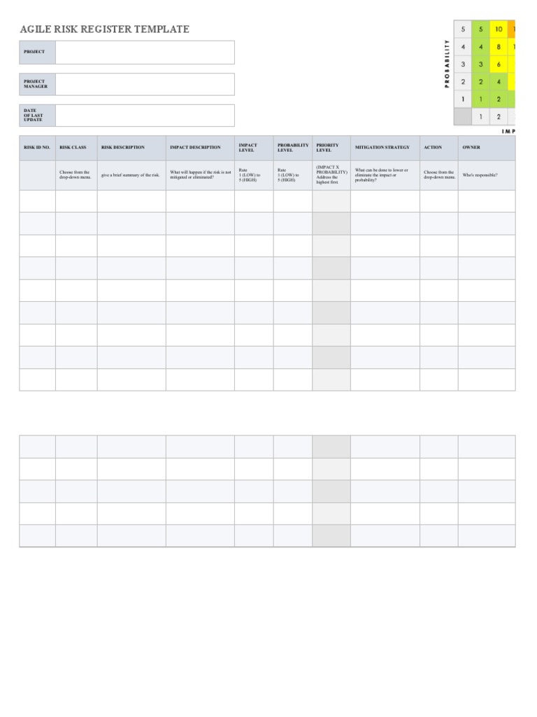 IC Agile Risk Register 9419 | PDF | Risk