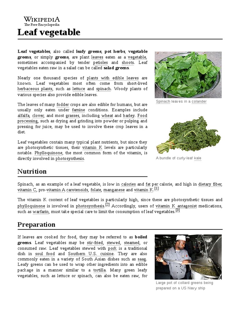 Leaf Vegetable | PDF | Leaf Vegetable | Leaf