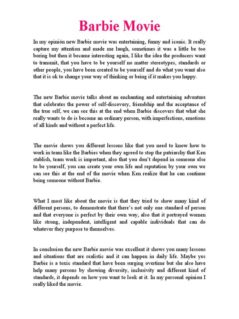 Lessons from the New Barbie Movie | PDF