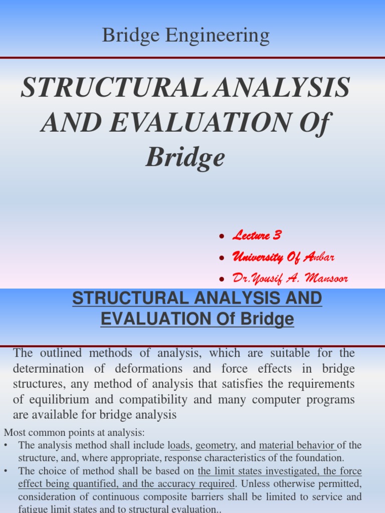Bridge Engineering: Structural Analysis and Evaluation of Bridge ...