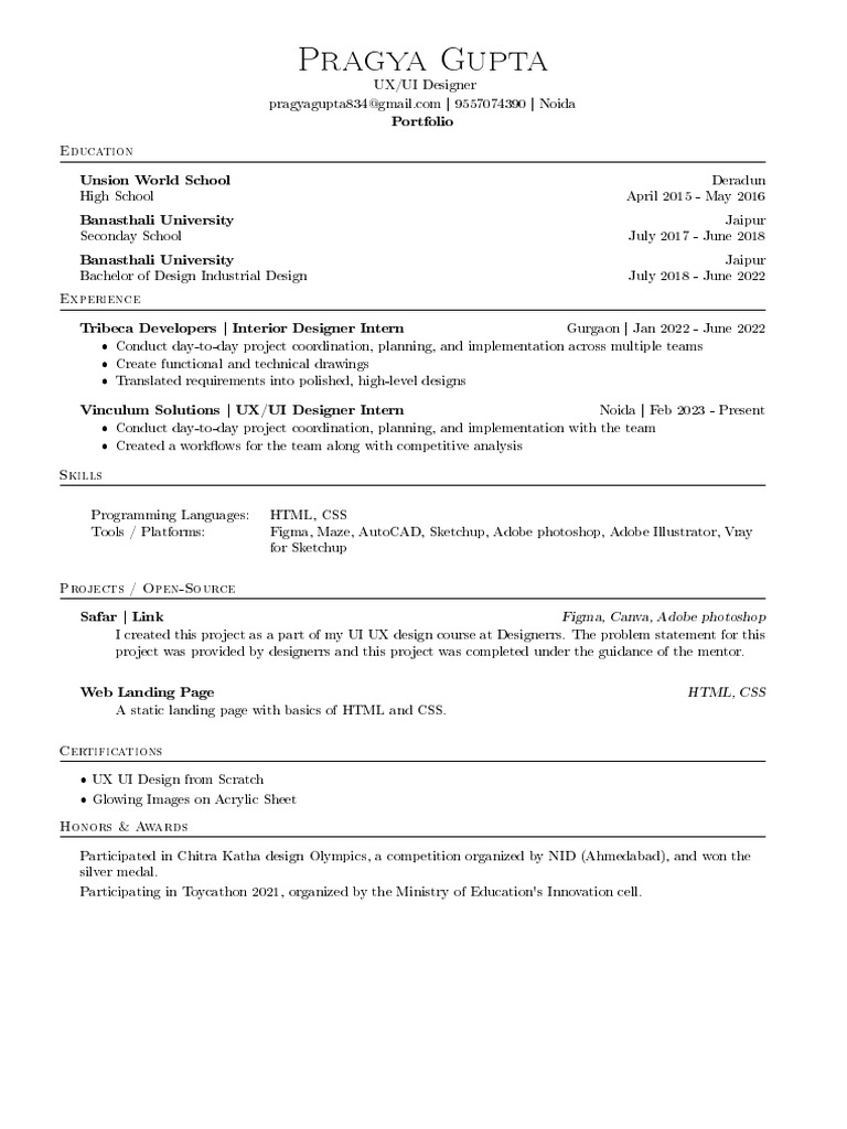Pragya's Resume-Hackerresume | PDF | Computing | Web Development
