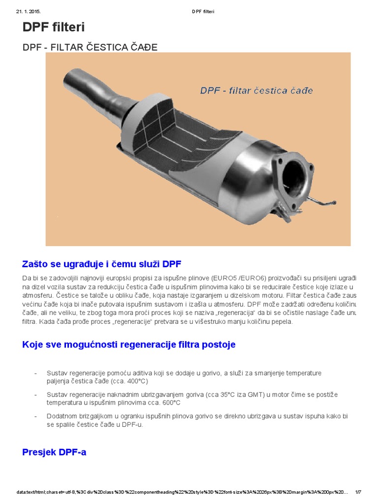 DPF Filteri Čađi | PDF