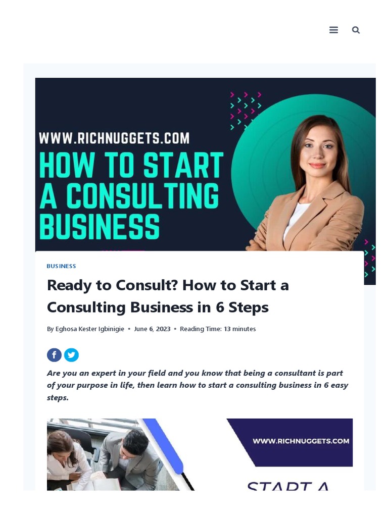 Richnuggets Com How To Start A Consulting Business in 6 Steps | Download Free PDF | Consultant ...