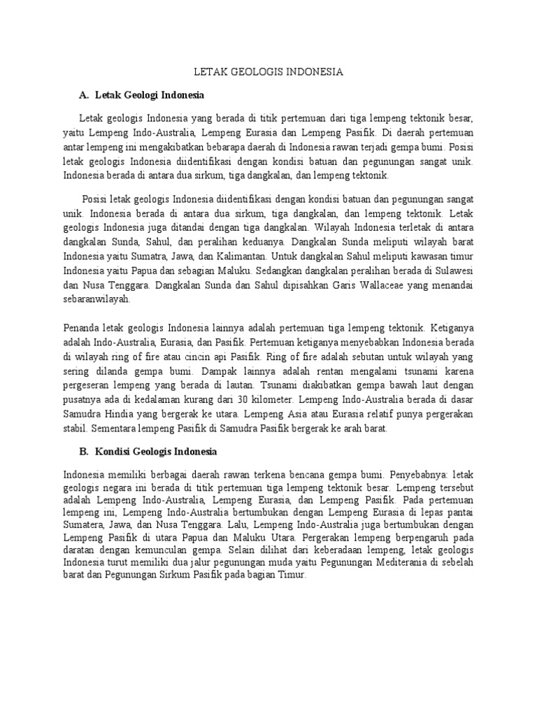 Letak Geologis Indonesia | PDF