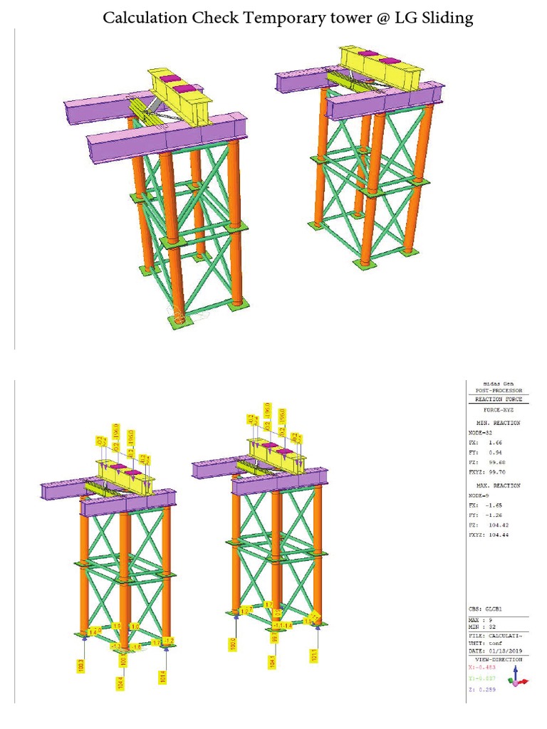 Calculation Check Temporary Tower - LG Sliding | PDF | Mechanical ...