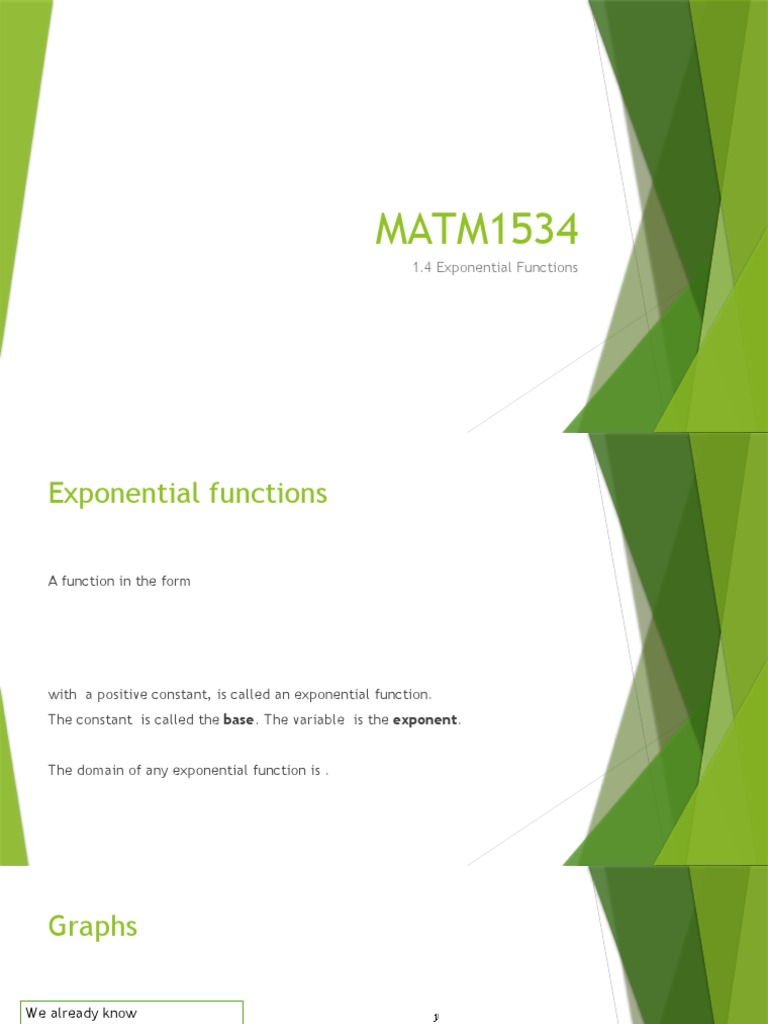 1.4 Exponential Functions | PDF | Function (Mathematics) | Exponential Function