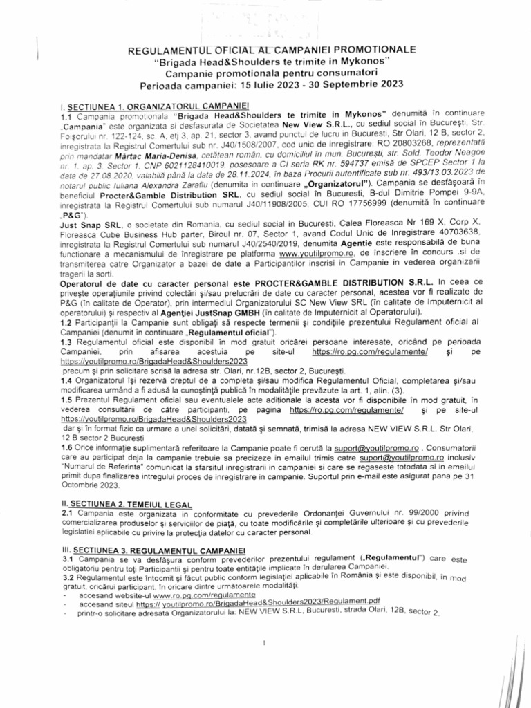 Brigada Head&Shoulders 2023 Regulament | PDF