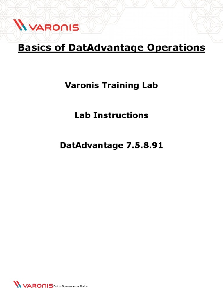2-DatAdvantage Operational Use Training Lab Guide 7.5 | PDF | Computer File | Share Point