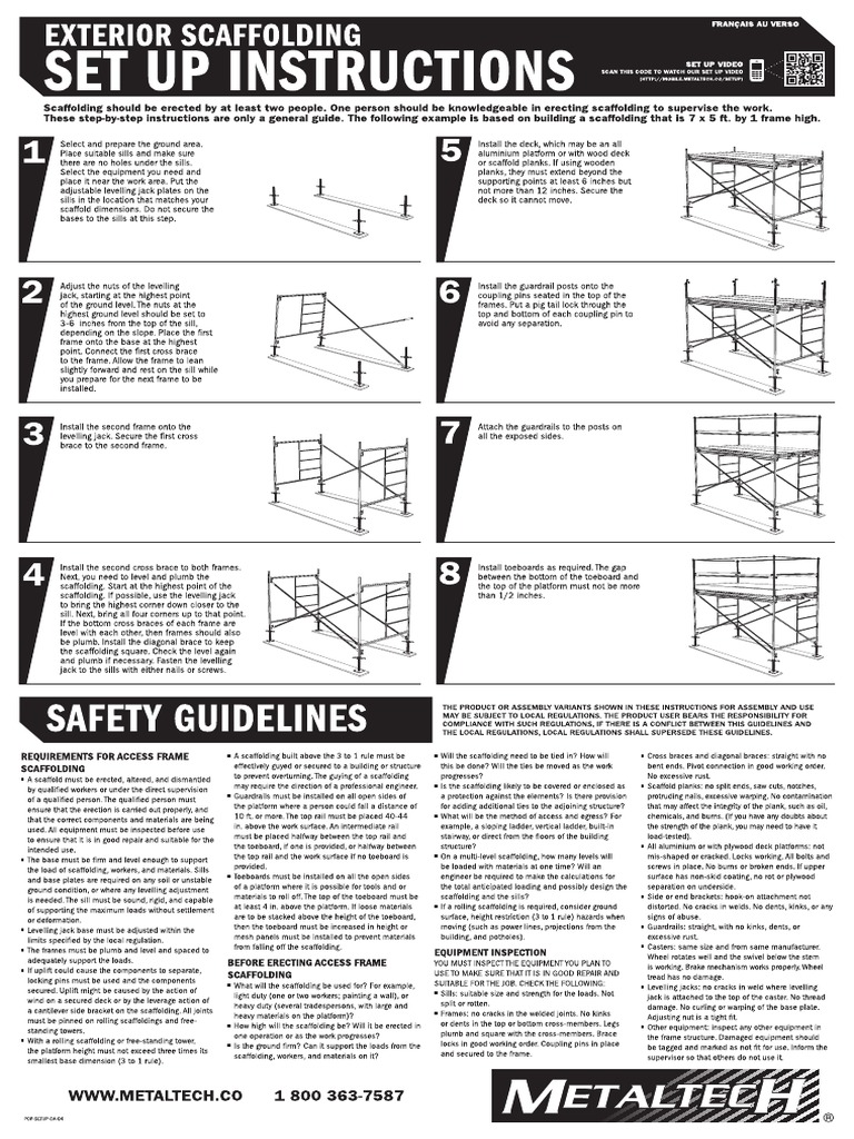 METALTECH Exterior Scaffolding Guidelines | PDF