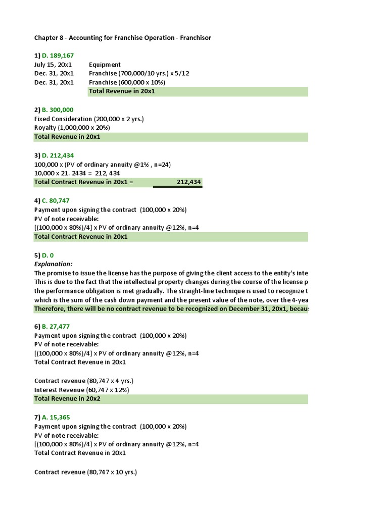 Franchise Accounting Insights | PDF | Franchising | Revenue