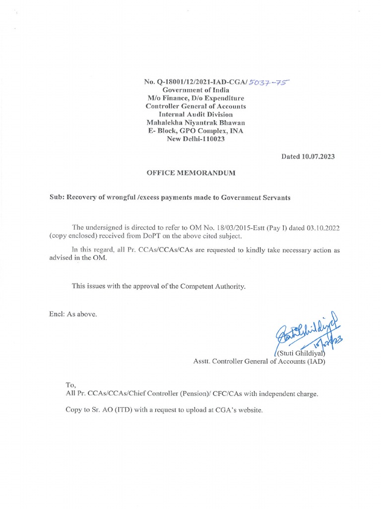 Recovery of Overpayments | PDF