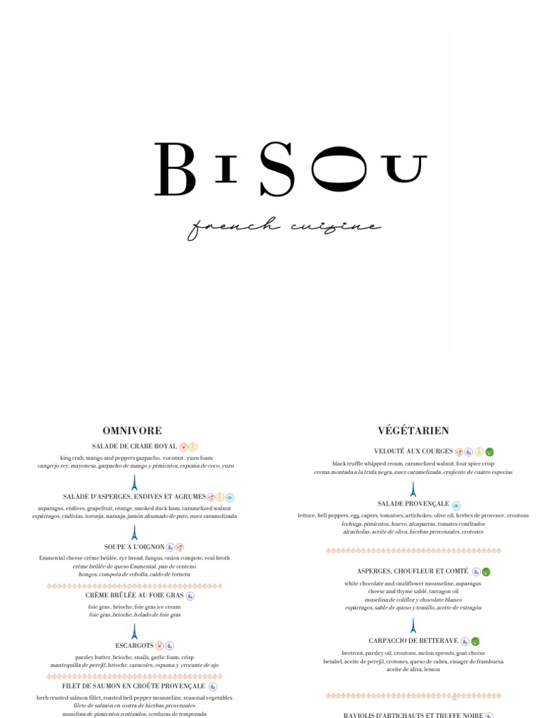 Bisou menu | PDF