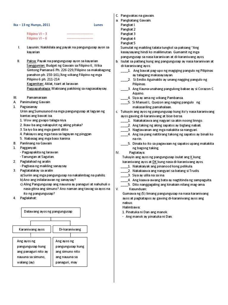 LP of Filipino 2010 For Grade 6 (1st Grading Period) | PDF