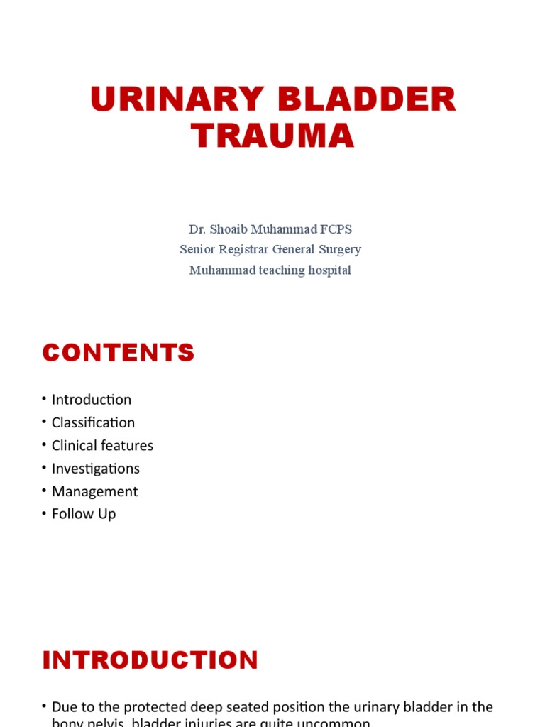 Bladder Injuries | PDF | Injury | Peritoneum