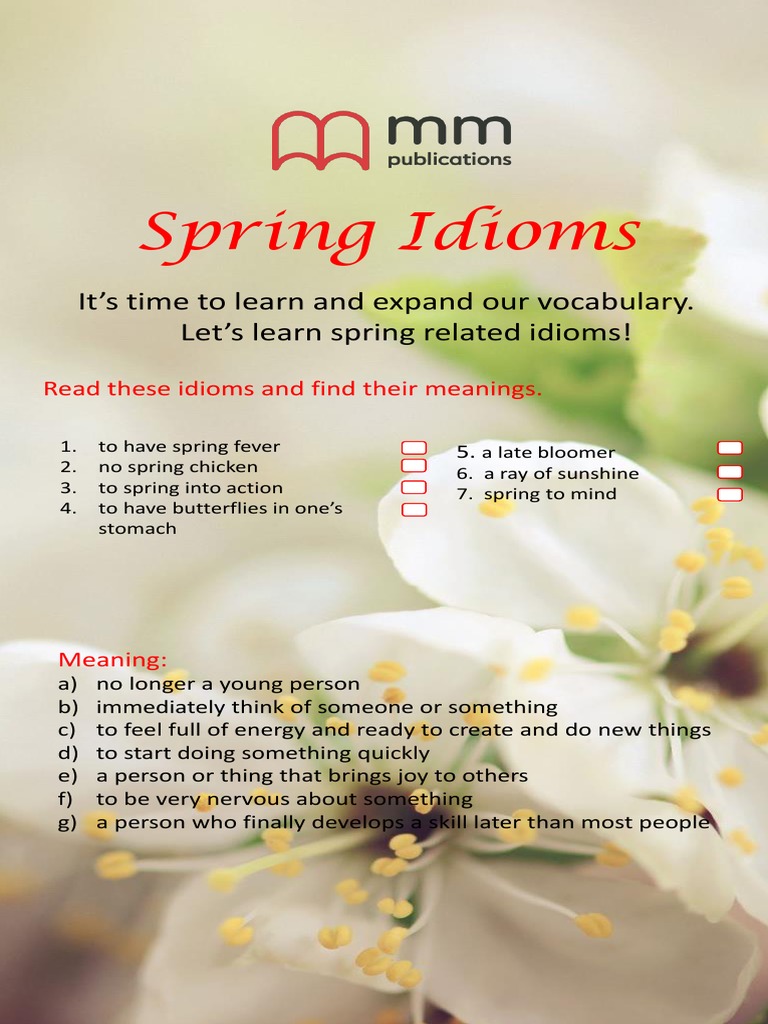 Spring Idioms | PDF | Self-Improvement | Science & Mathematics