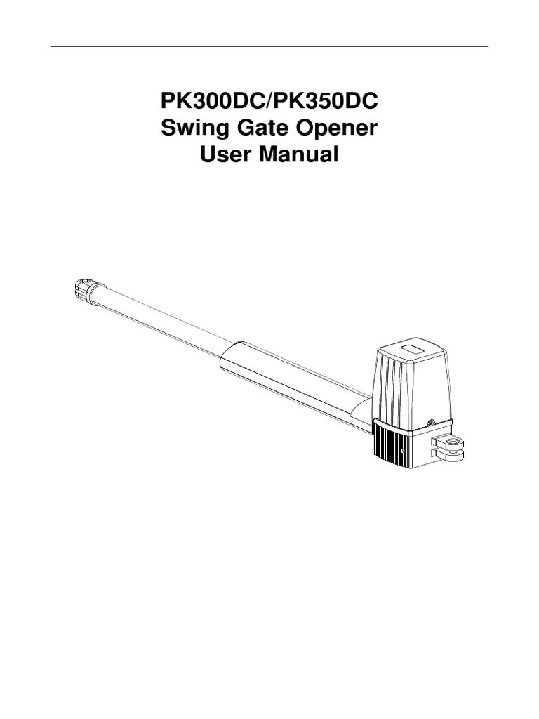 PK300DC Swing Gate Opener Manual | PDF | Door | Remote Control