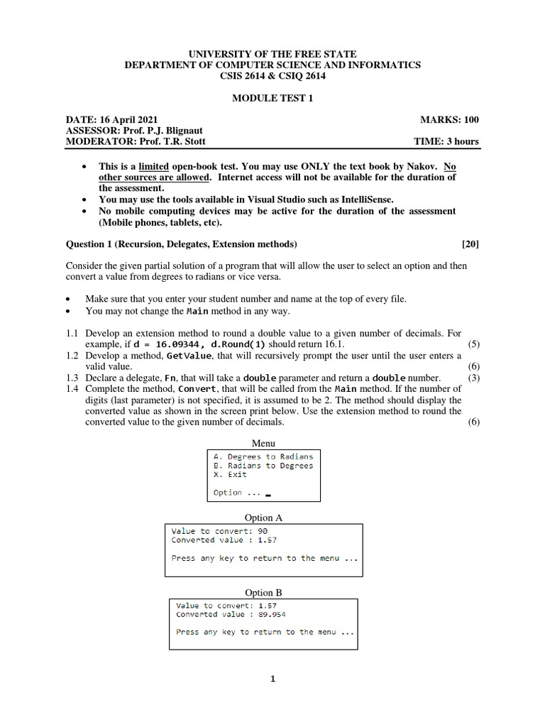 2021 Test 1 Pdf Method Computer Programming Constructor Object Oriented Programming 0316