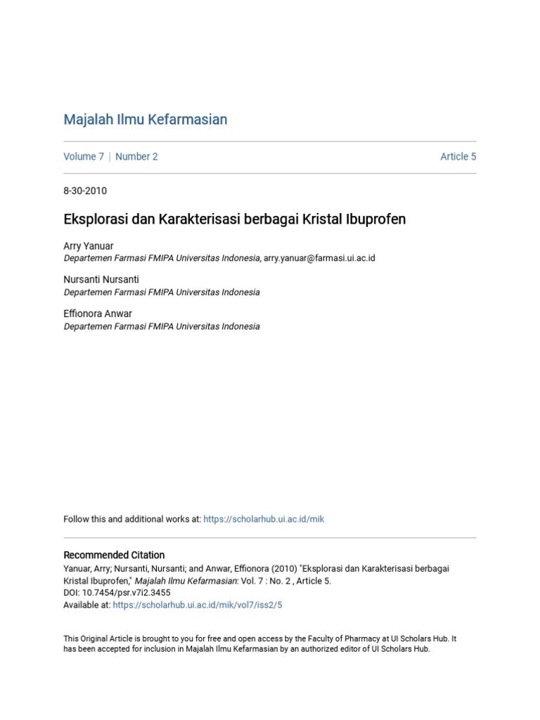 Eksplorasi Dan Karakterisasi Berbagai Kristal Ibuprofen | PDF | Scanning Electron Microscope ...