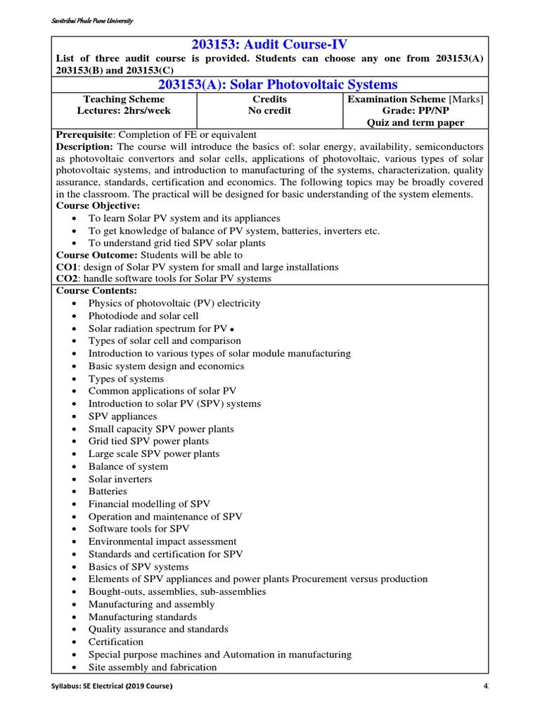AC 4solar PV Syllabus | PDF | Photovoltaics | Solar Power AC 4solar PV Syllabus | PDF | Photovoltaics | Solar Power