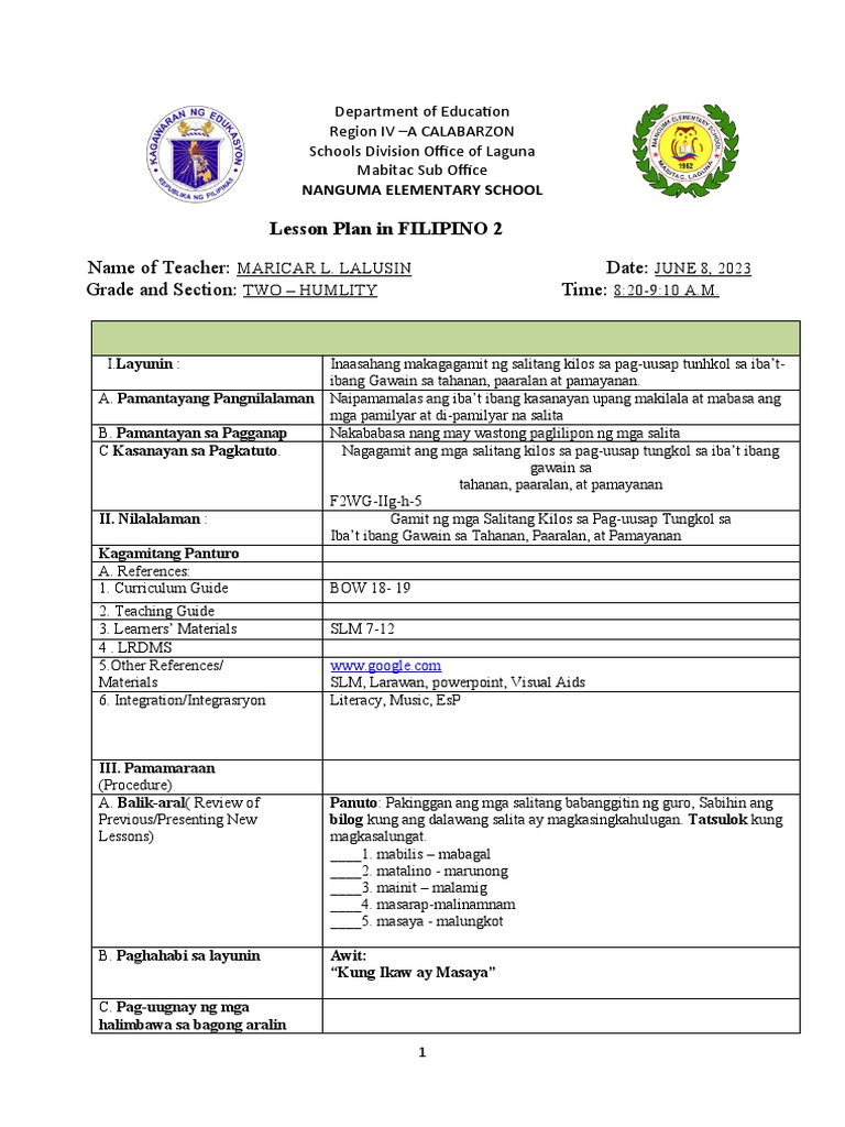 Filipino 2 Quarter 4 | PDF