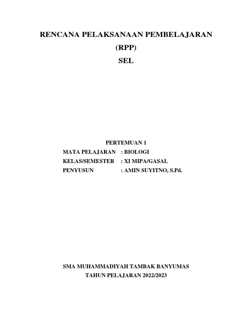 RPP Sel | PDF | Komputer