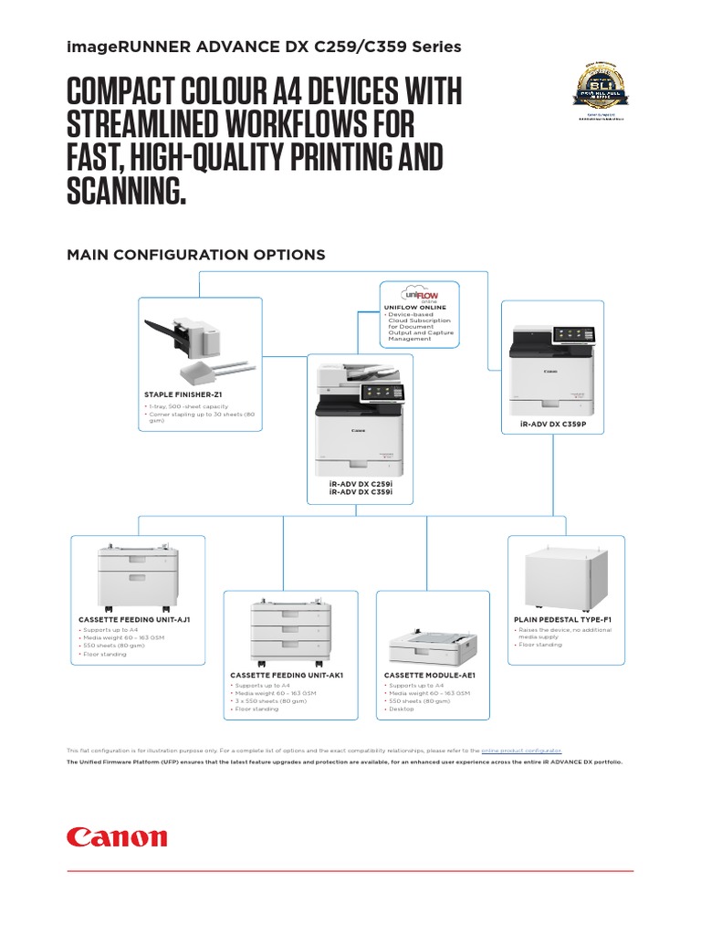 Imagerunner Advance DX c259 - c359 - Datasheet | PDF | Image Scanner | Personal Identification ...