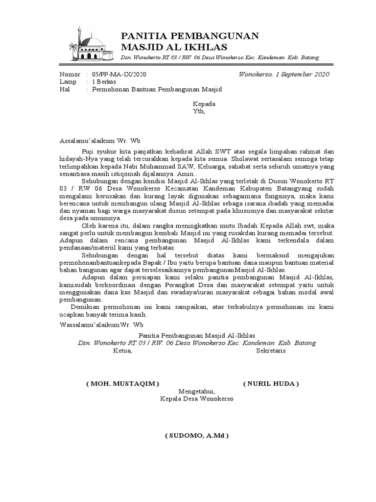 Proposal Masjid Al Ikhlas | PDF Proposal Masjid Al Ikhlas | PDF