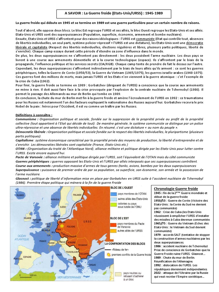 Guerre froide : Conflit idéologique 1945-1989 | PDF | Guerre froide ...