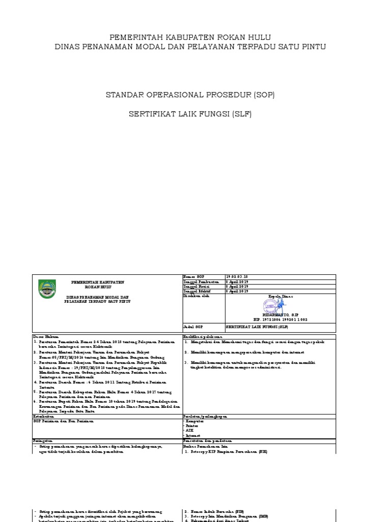 Sertifikat Laik Fungsi (SLF) | PDF