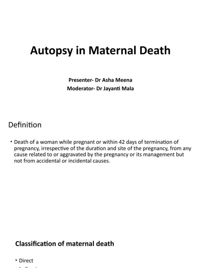 Maternal Death Autopsy Insights | PDF | Thrombosis | Uterus