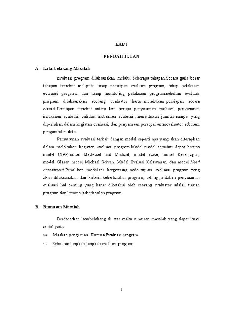 Kriteria dan Langkah Evaluasi Program | PDF
