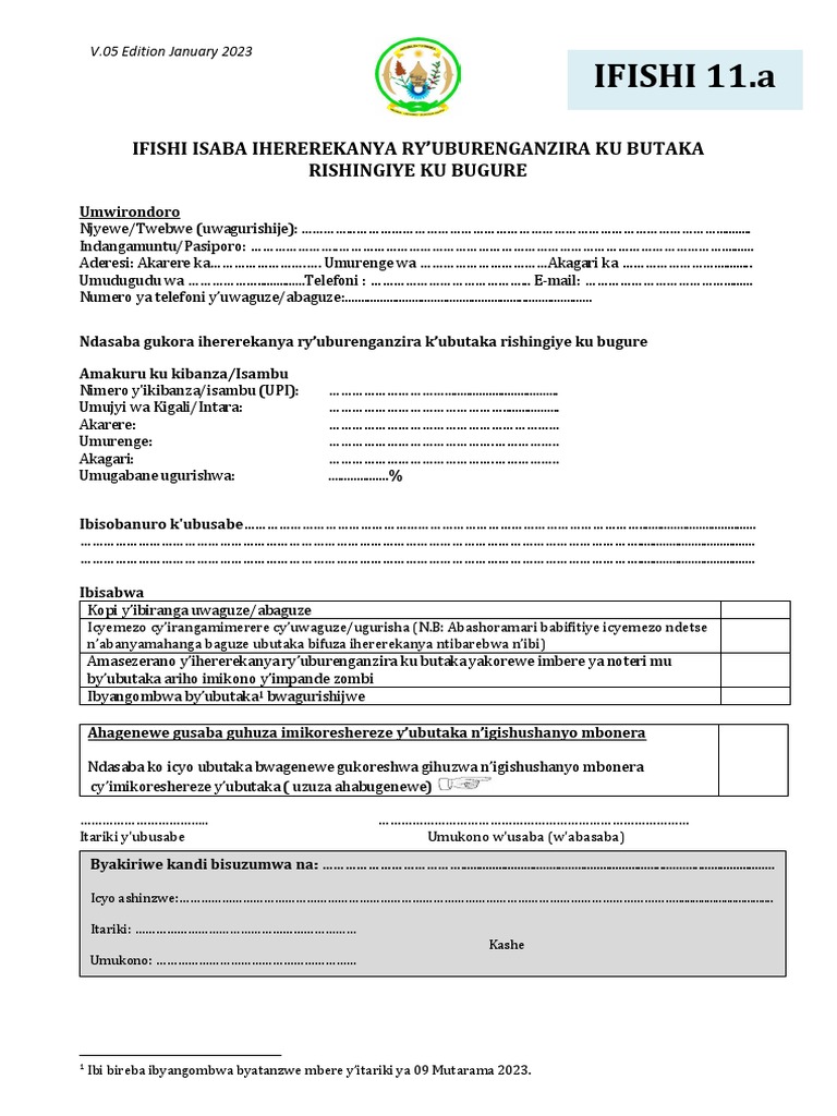 (A) Application Form For Transfer Rights Voluntary Sale - Kinya | PDF